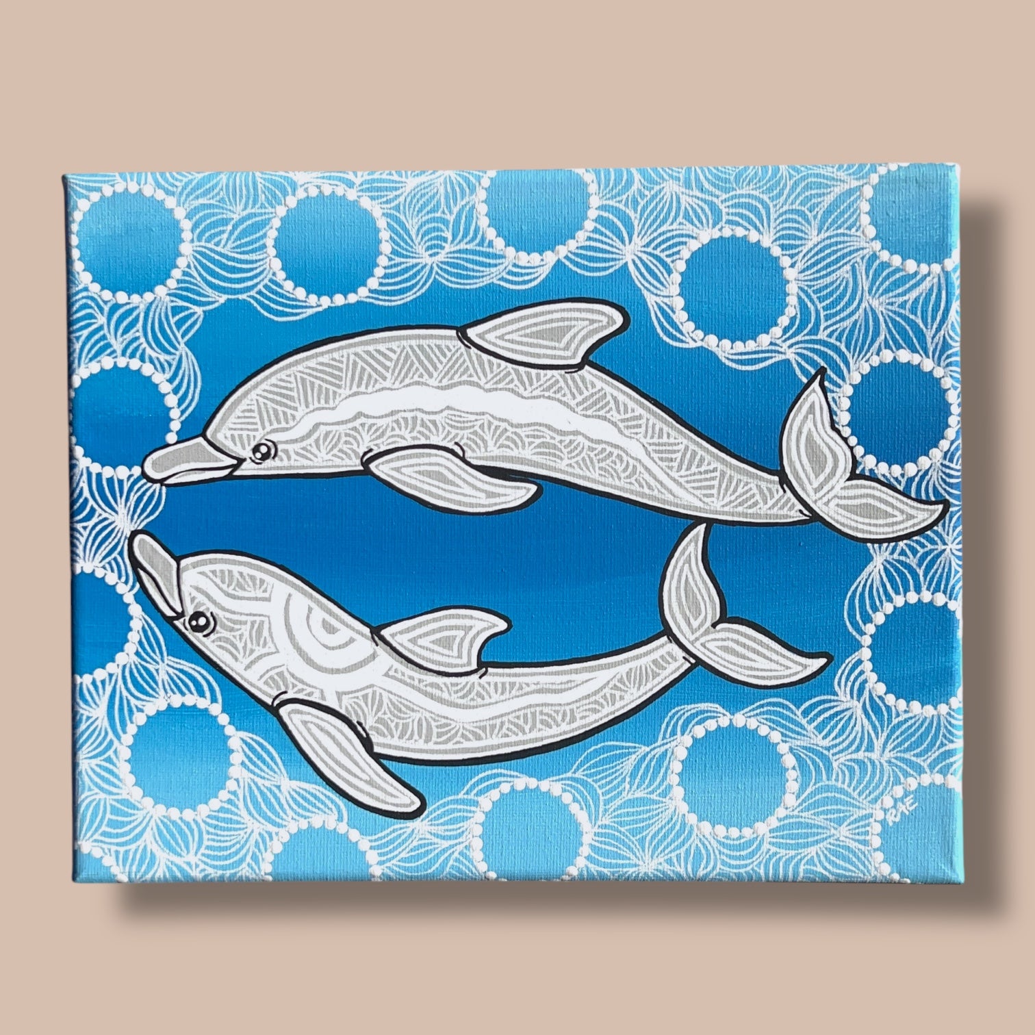 2 Dolphins (1) | Deep Water Shark Gallery - Aboriginal Art
