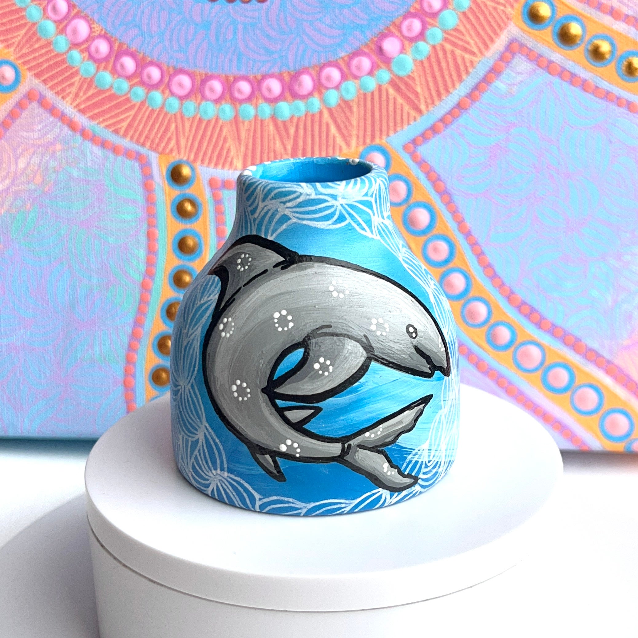 Midi Shark Pot (1) | Deep Water Shark Gallery - Aboriginal Art